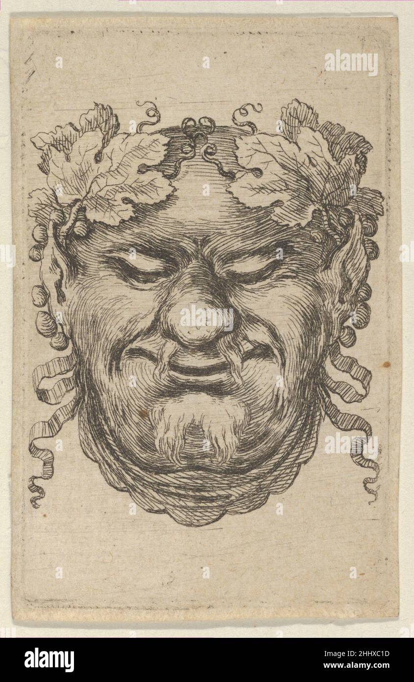 Mask of Bacchus with a Wreath of Grape Leaves and Ribbon, from Divers ...