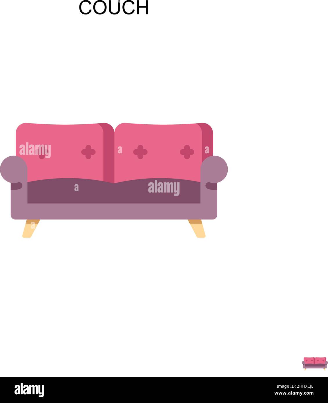 Couch Simple vector icon. Illustration symbol design template for web ...