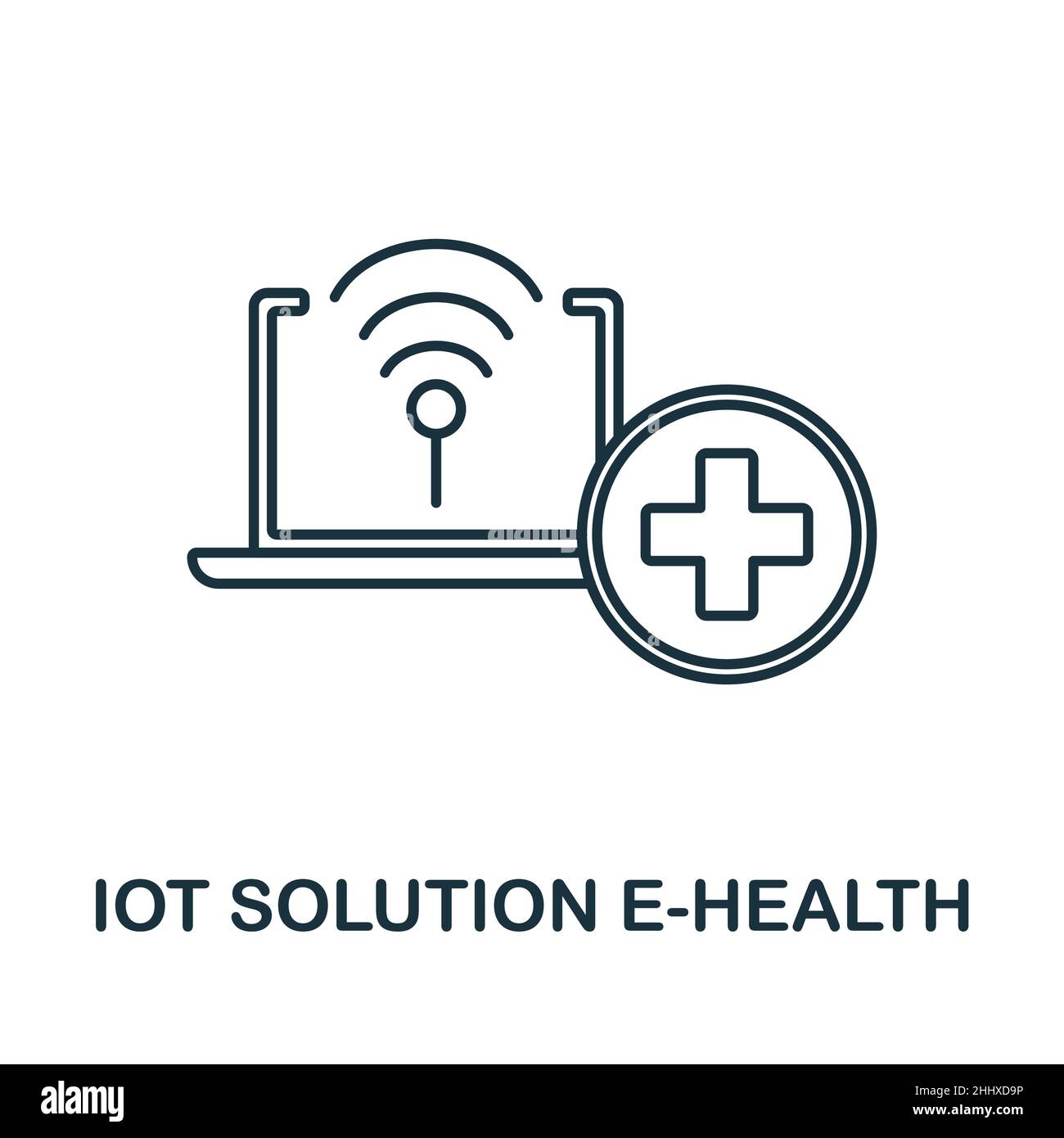 E-Health icon. Line element from iot solution collection. Linear E ...