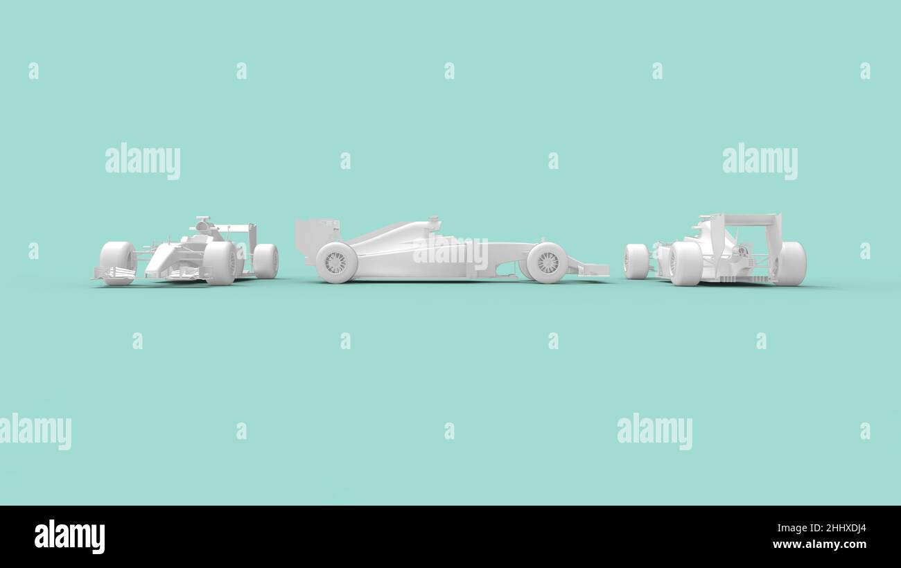 3D rendering of a high speed race car blank template model isolated ...