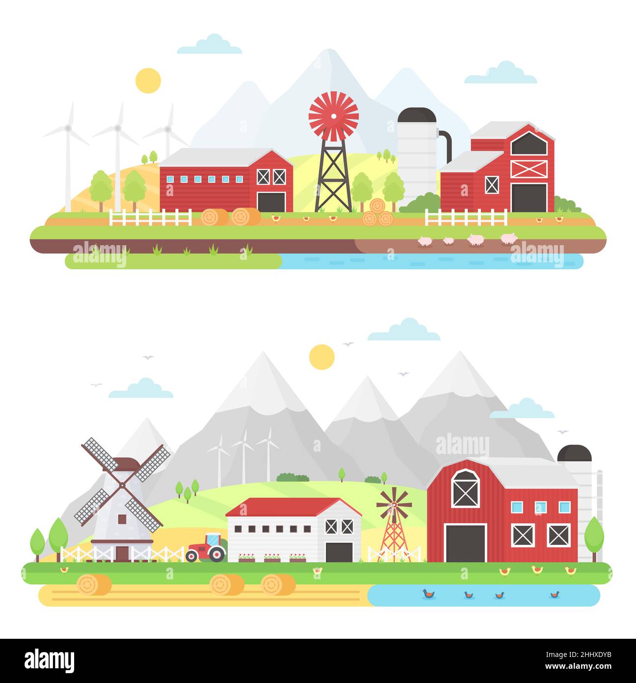 Farmer mountain agriculture Stock Vector Images - Alamy