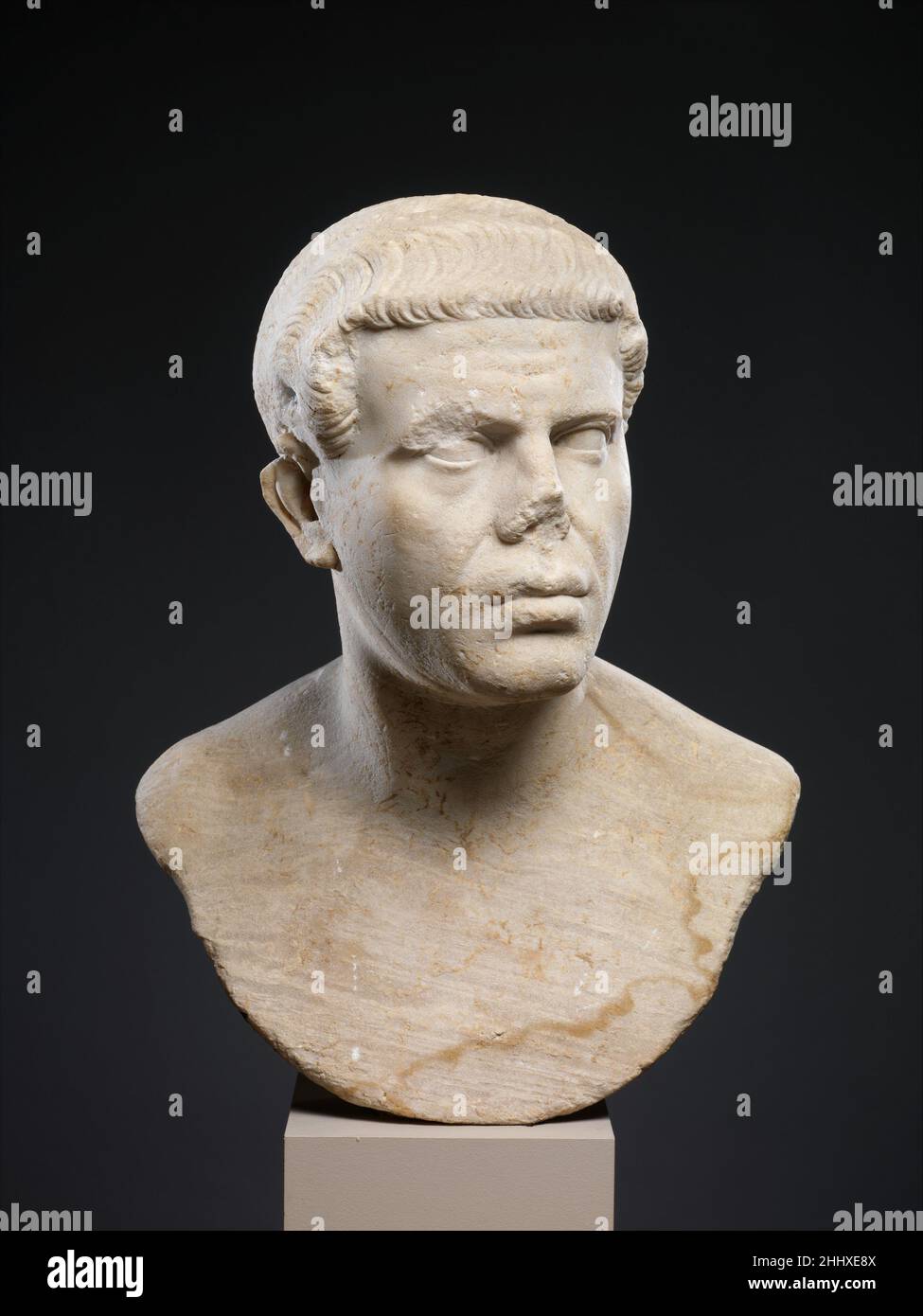 Marble portrait bust of a man ca. A.D. 69–96 Roman The hairstyle ...