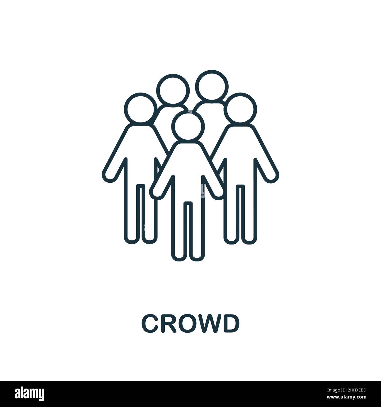 Crowd icon. Line element from big city life collection. Linear Crowd ...