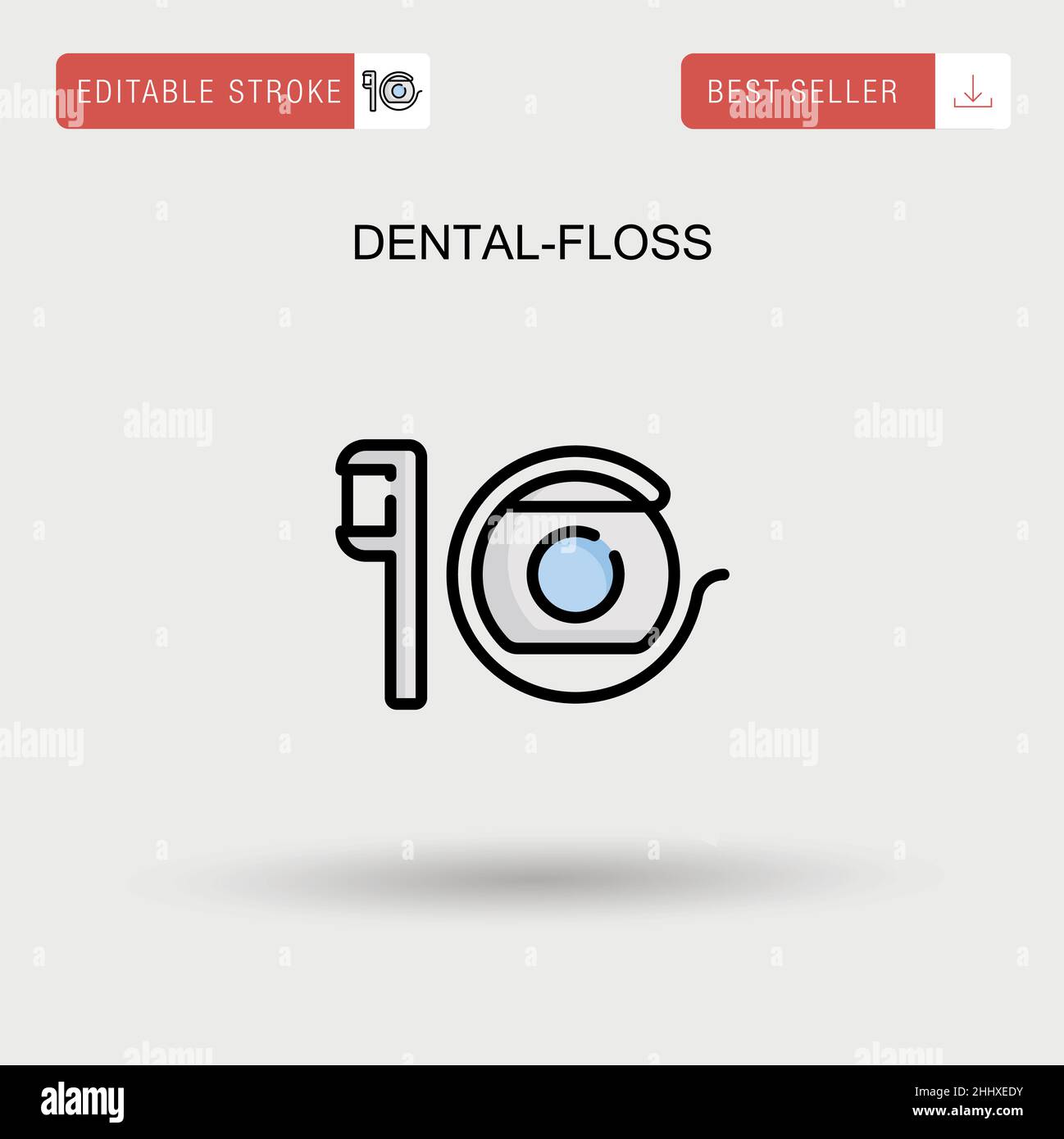 Dental-floss Simple vector icon Stock Vector Image & Art - Alamy