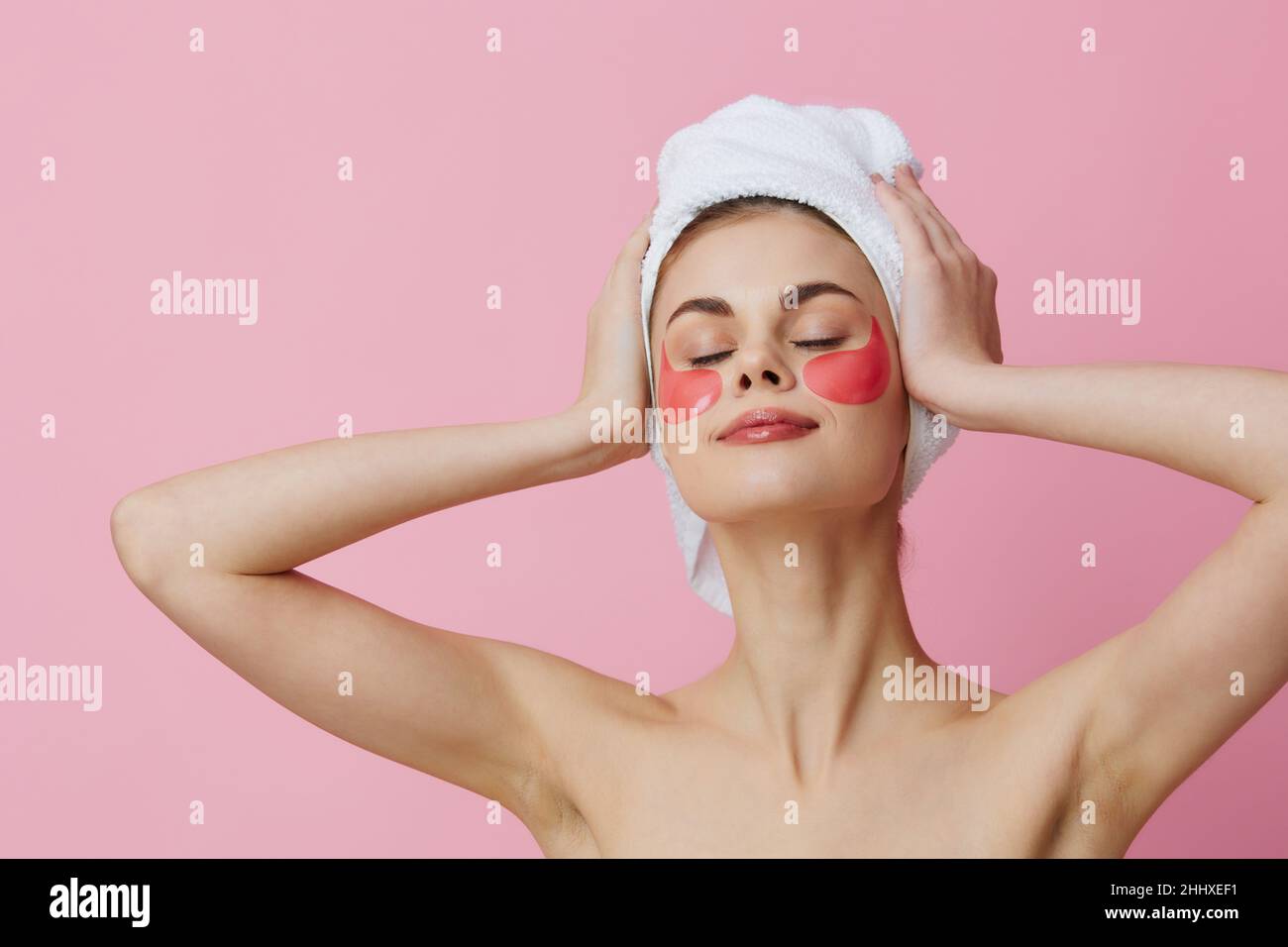 pretty woman patches rejuvenation skin care fun isolated background ...