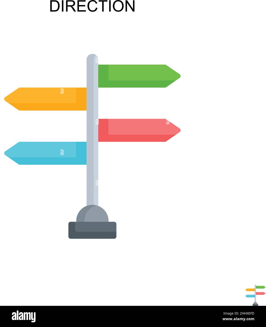 Direction Simple vector icon. Illustration symbol design template for ...