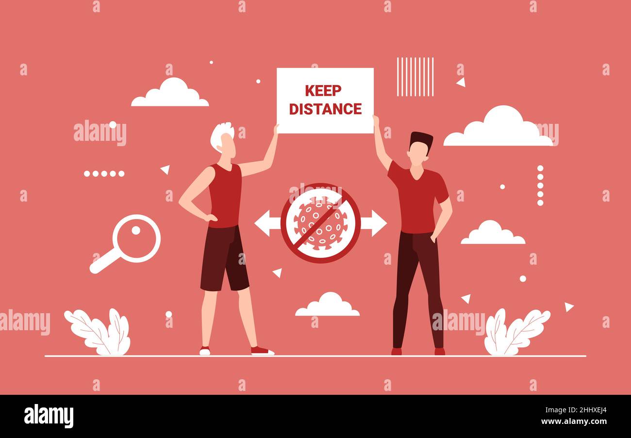 Social distance safety space Stock Vector Images - Alamy