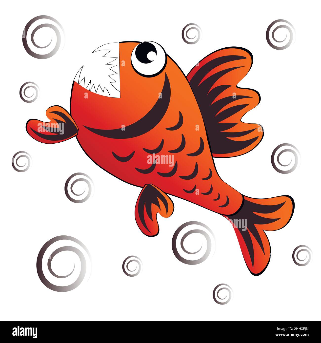 Evil Koi Fish Outline