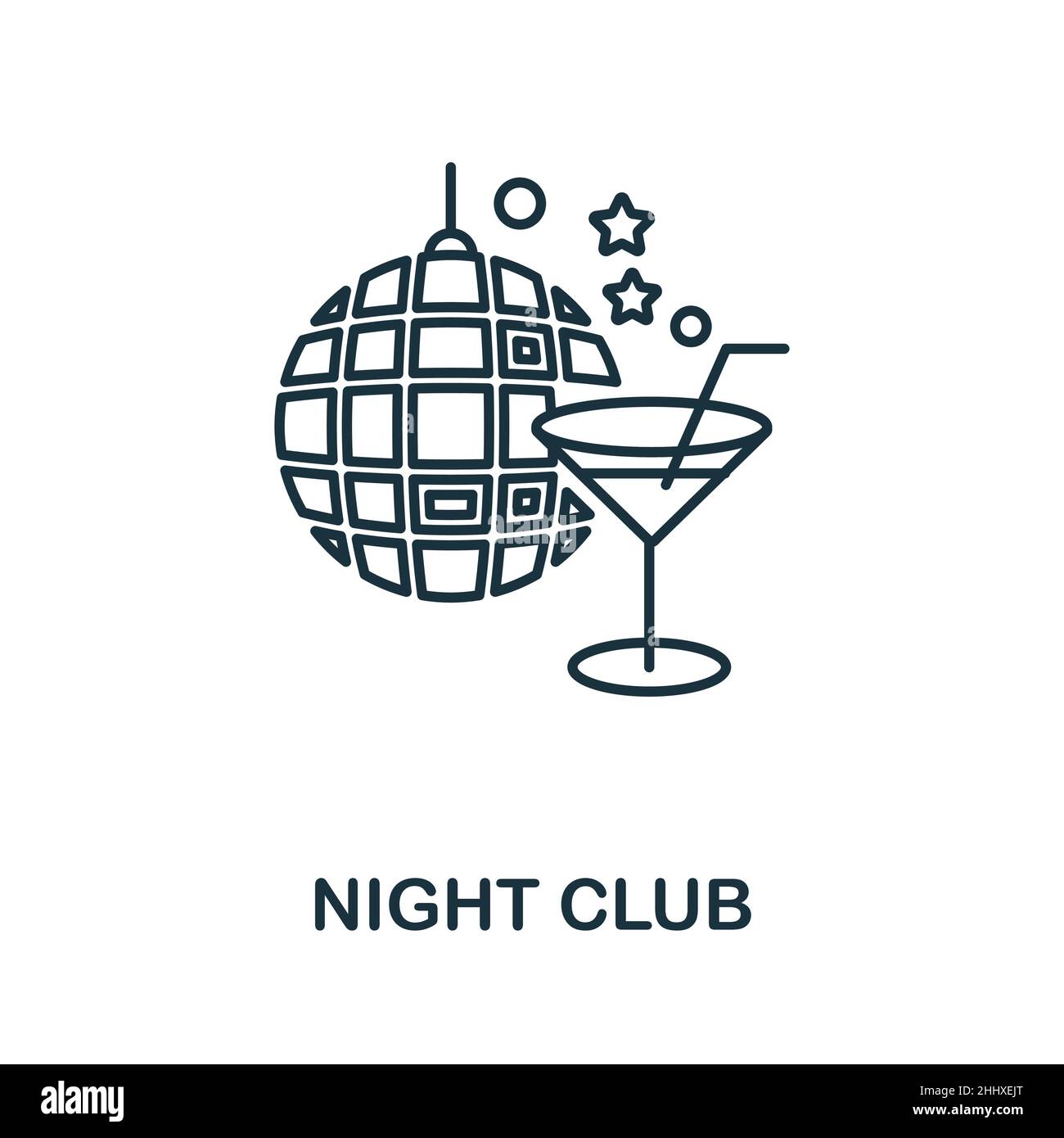 Night Club icon. Line element from big city life collection. Linear ...
