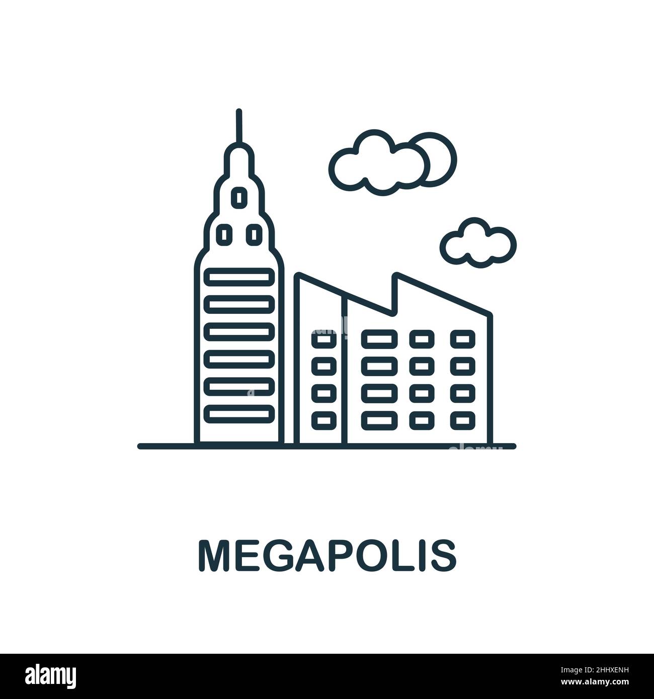 Megapolis icon. Line element from big city life collection. Linear ...