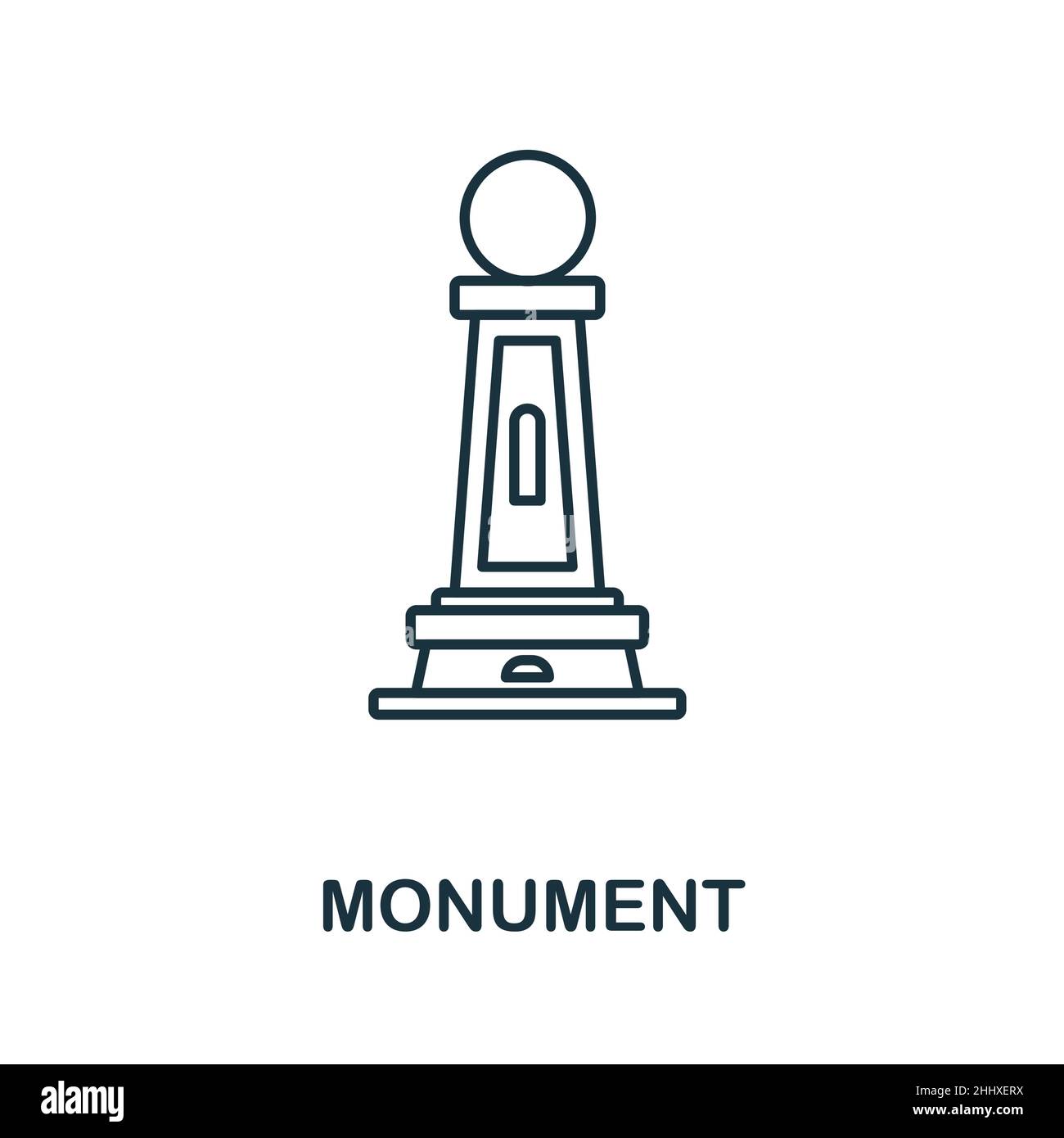 Monument icon. Line element from big city life collection. Linear ...