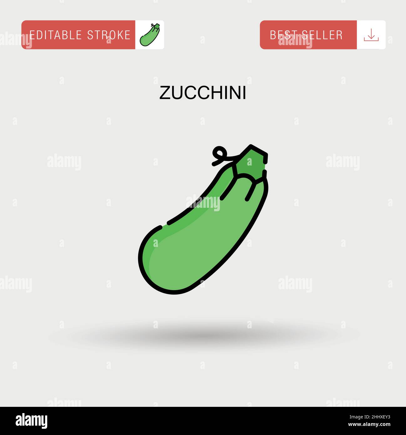Zucchini Simple vector icon Stock Vector Image & Art - Alamy