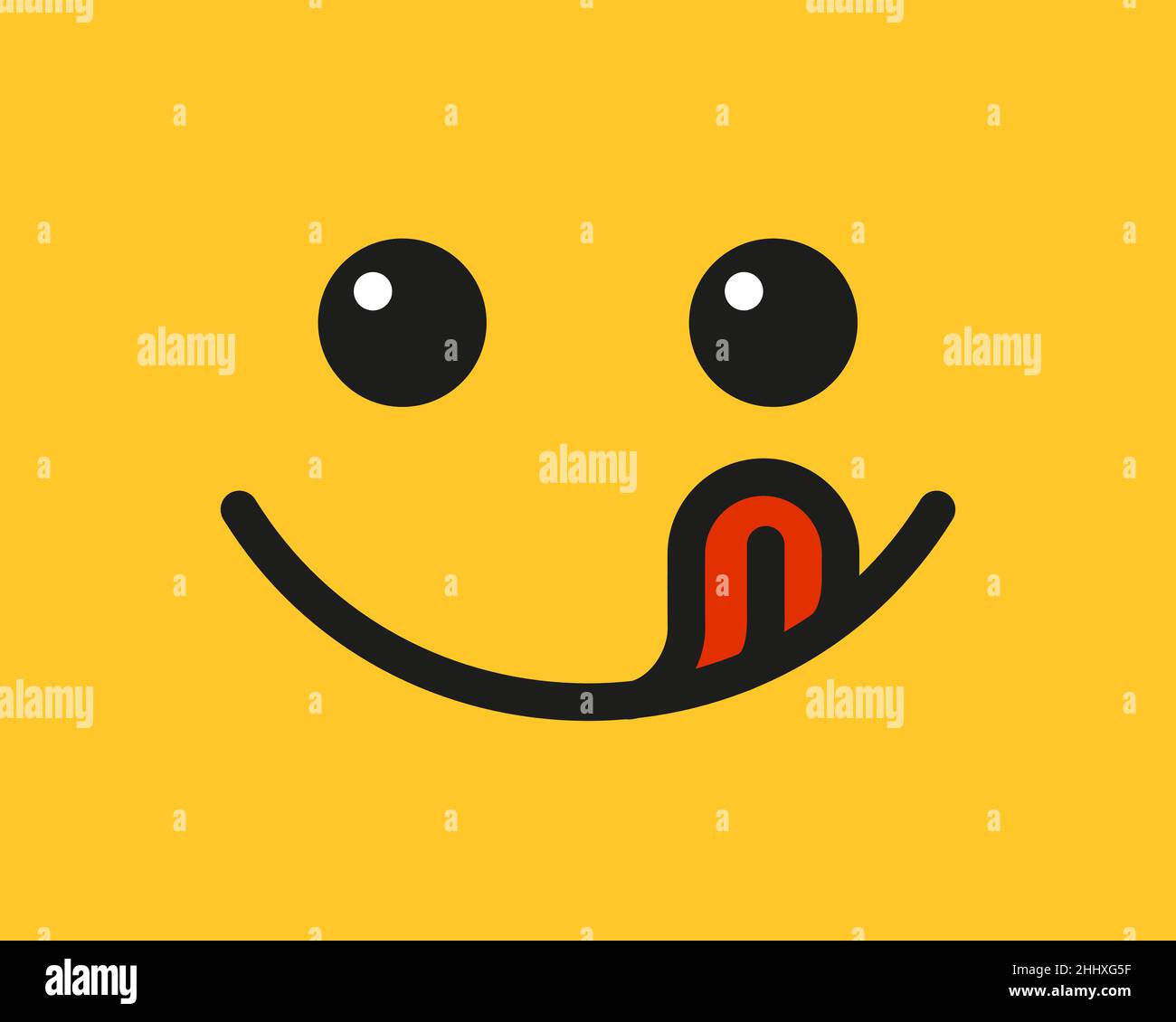 Yummy smile emoji with tongue lick mouth. Delicious tasty food symbol ...