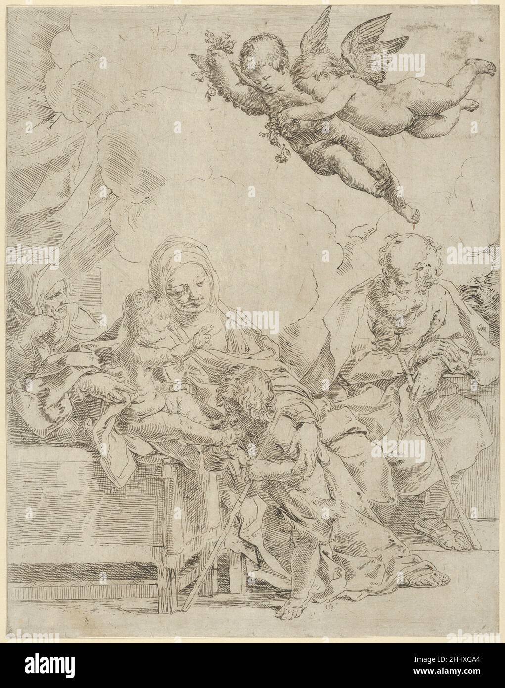 The Holy Family with young John the Baptist and Saint Elizabeth, two ...