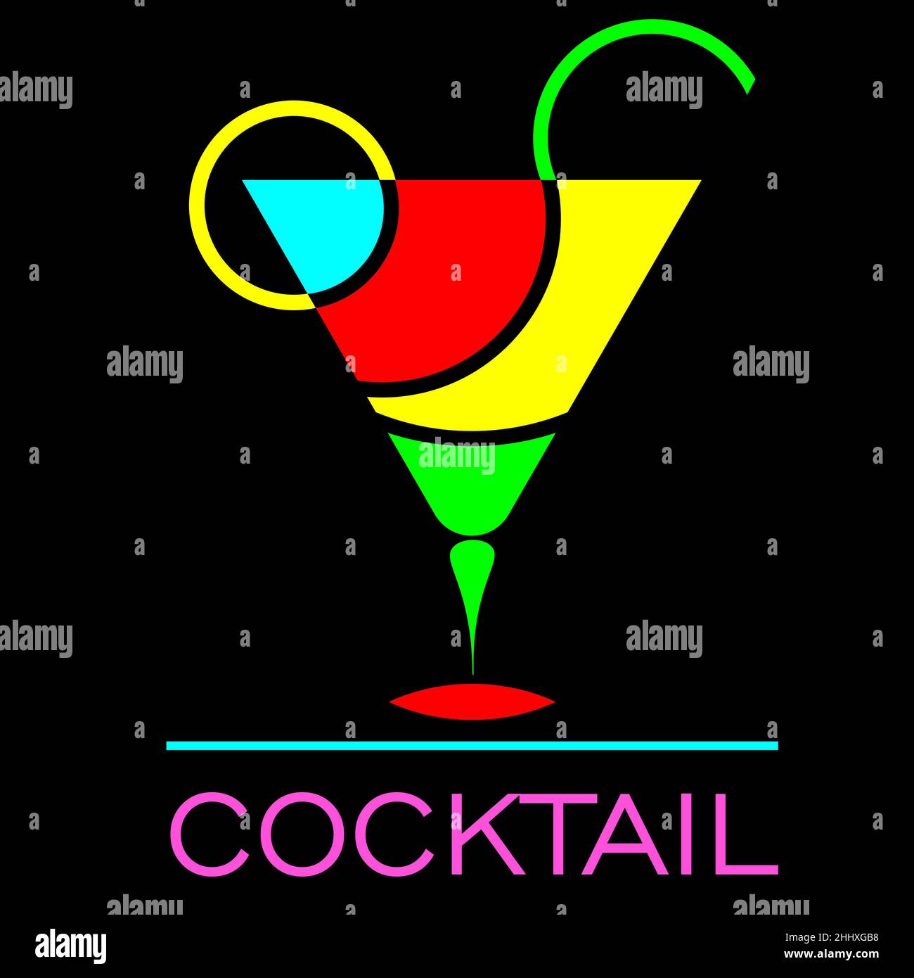 Drinks cocktail glass symbol logo hi-res stock photography and images ...