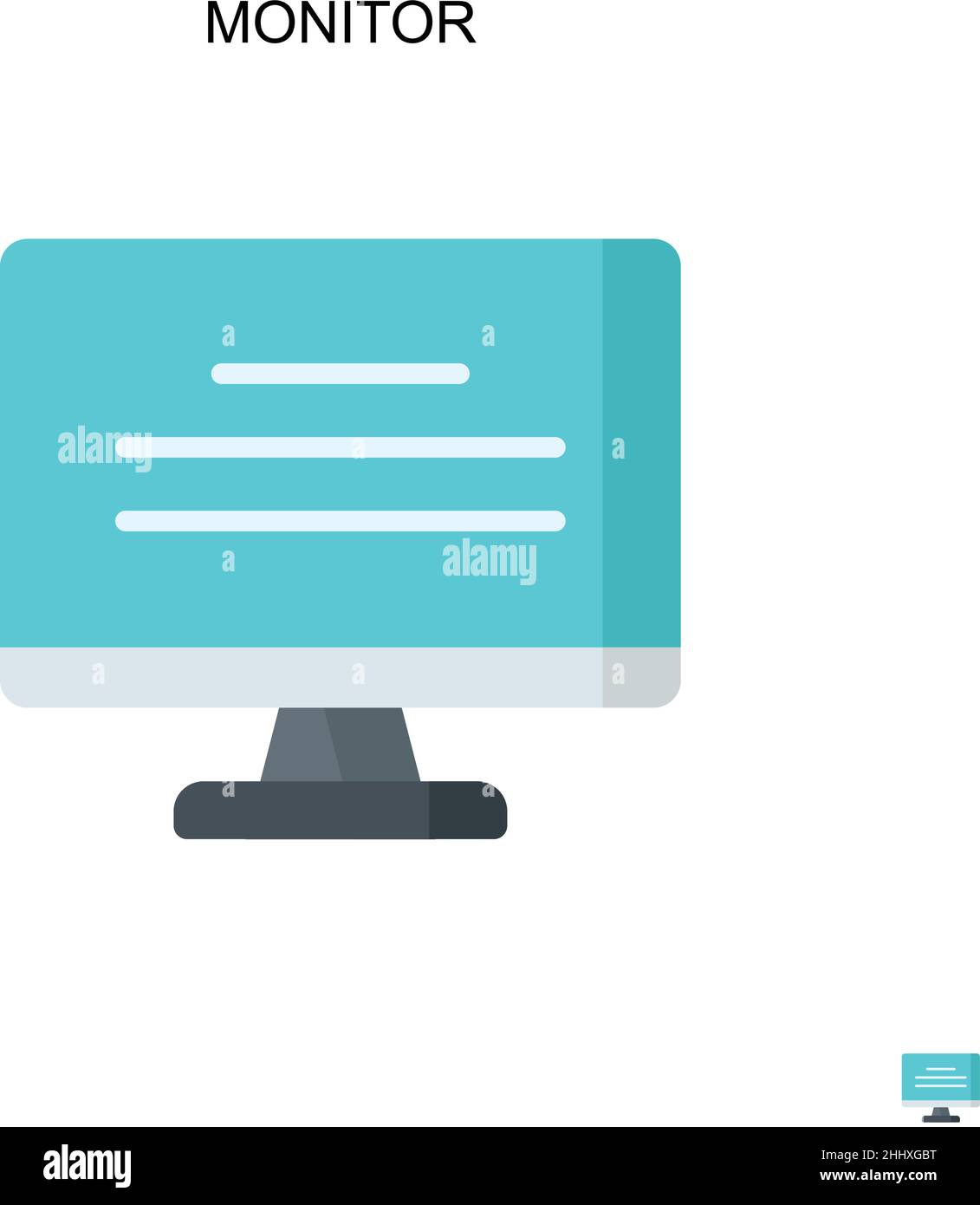 Monitor Simple vector icon. Illustration symbol design template for web ...