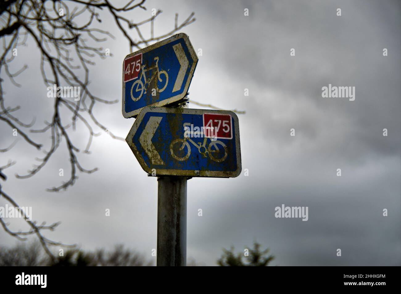 Cycle Route Sign Stock Photo - Alamy