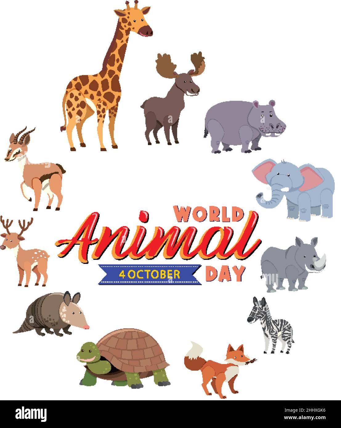 World Animal Day logo with african animals illustration Stock Vector ...