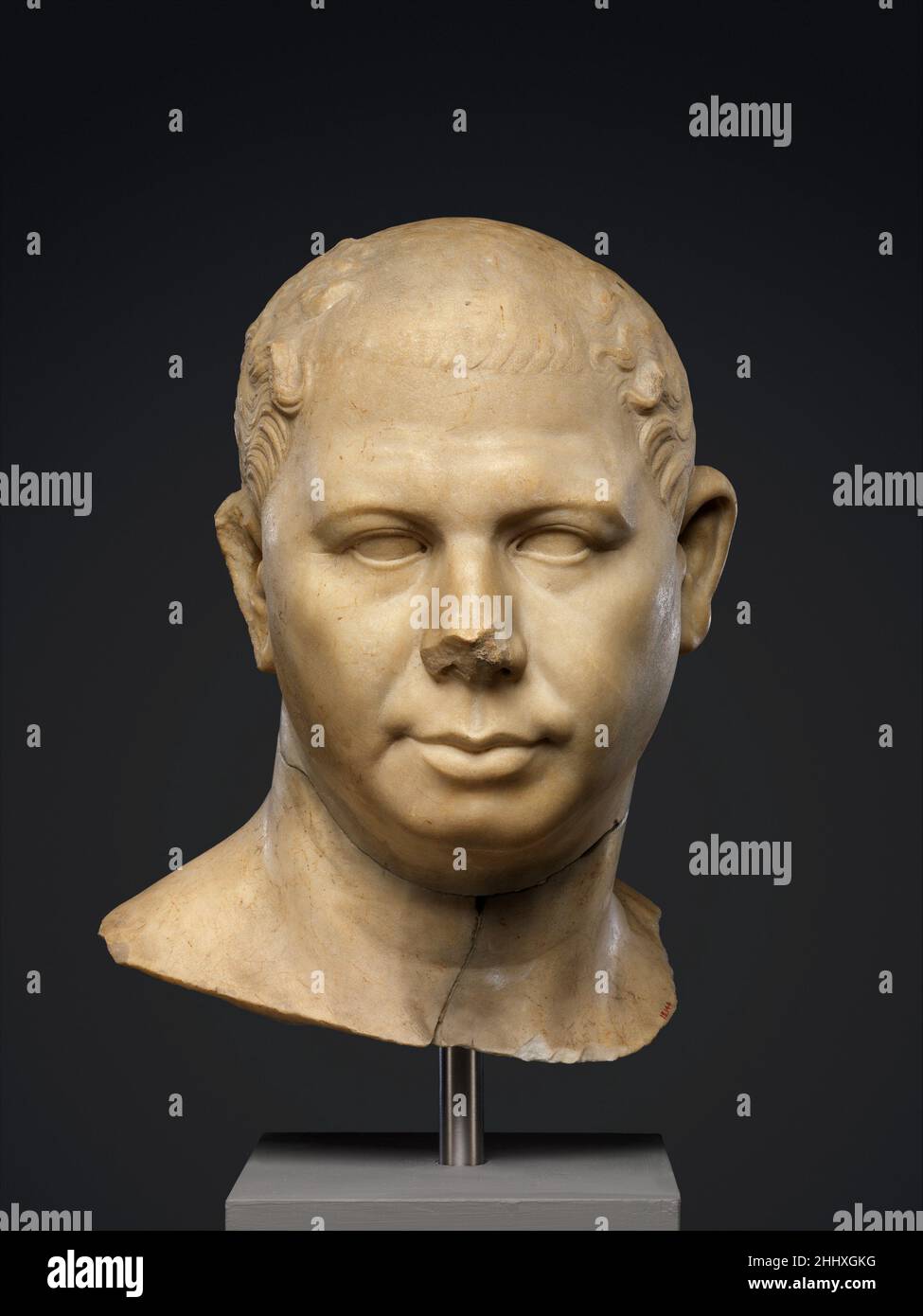 Marble portrait bust of a man ca. A.D. 69–79 Roman The forehead of the ...