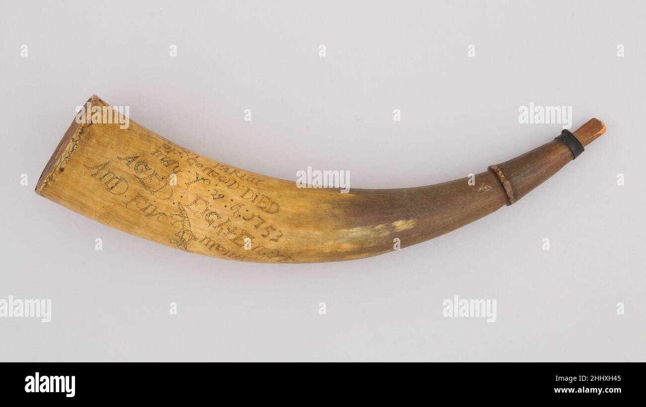 Powder Horn 1753 Colonial American. Powder Horn 29572 Stock Photo - Alamy