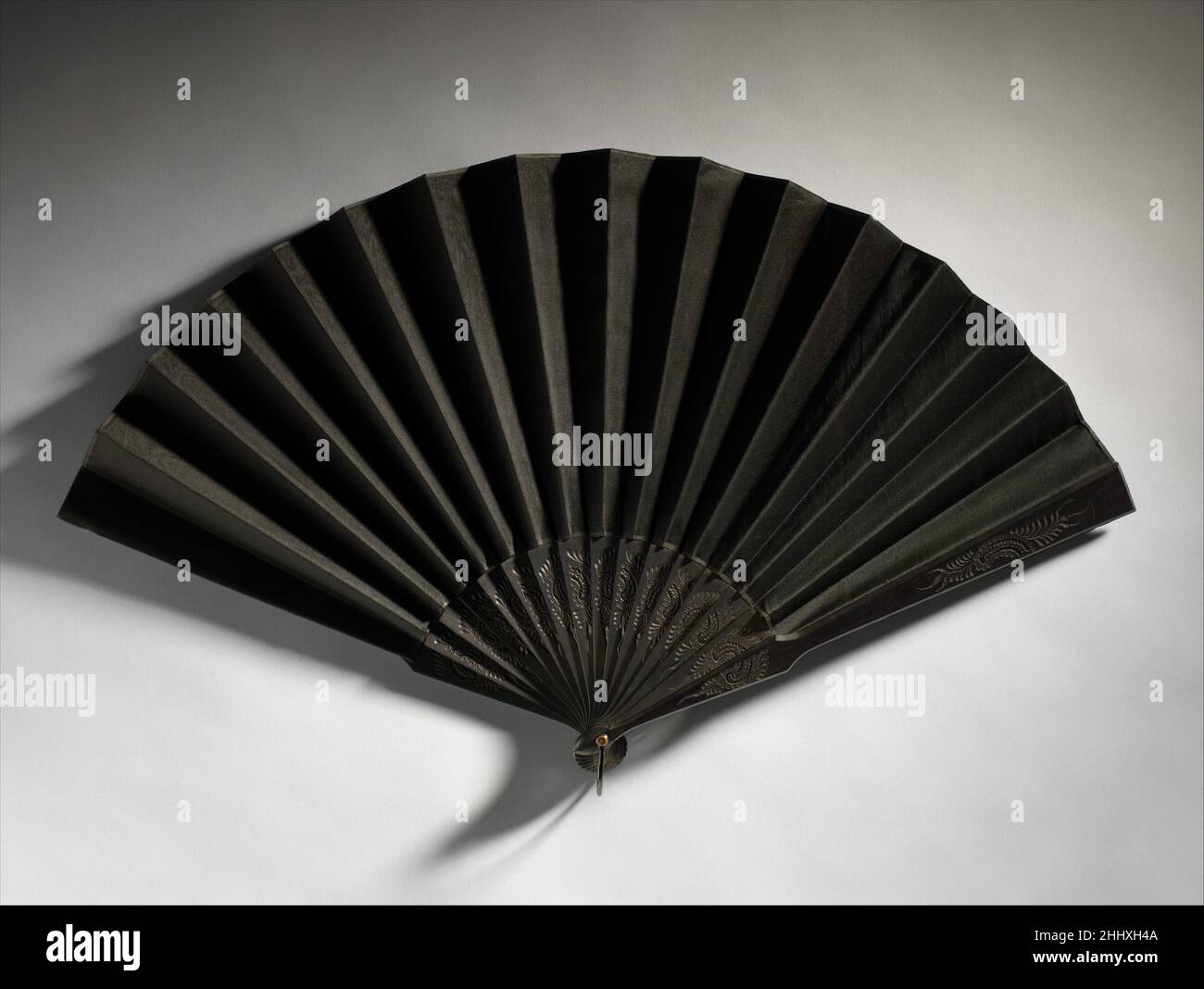 Mourning fan 1880–85 American. Mourning fan 169733 Stock Photo - Alamy
