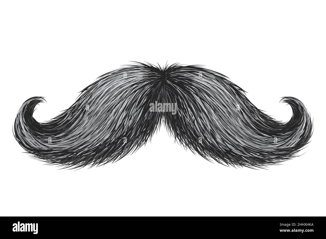 Hand drawn realistic vector vintage retro mustache isolated Stock ...