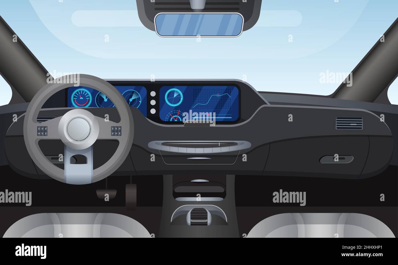 Windshield dashboard view Stock Vector Images - Alamy