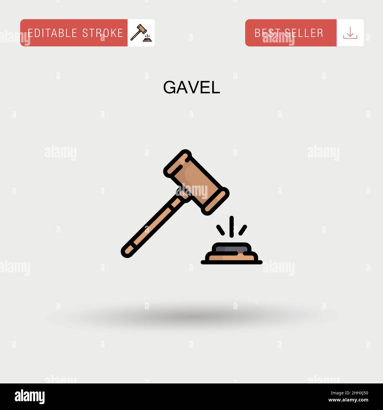Gavel justice isolated icon Stock Vector Images - Alamy