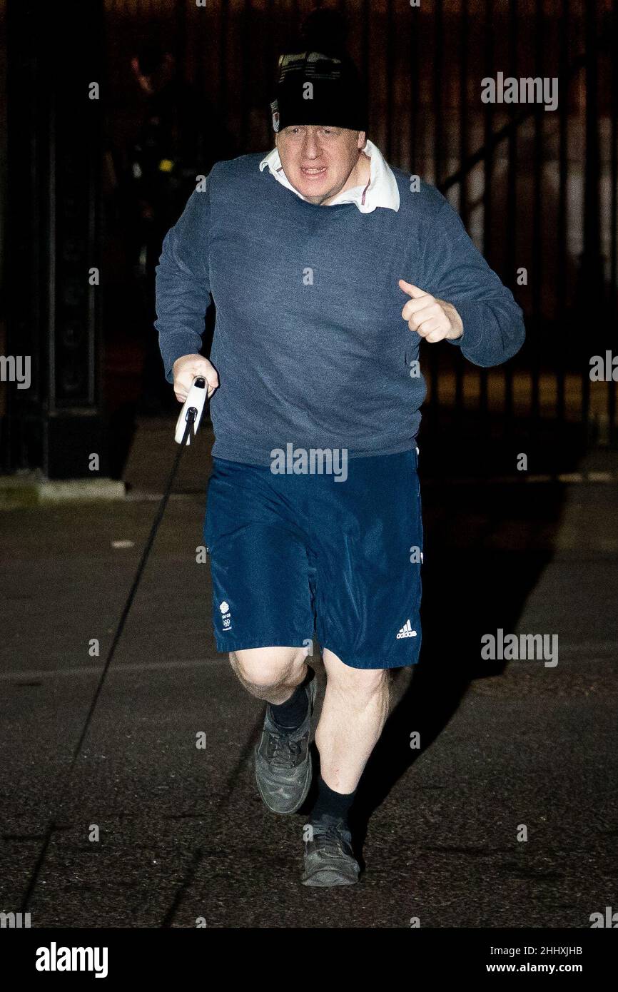 Prime Minister Boris Johnson jogging in central London. The Prime ...