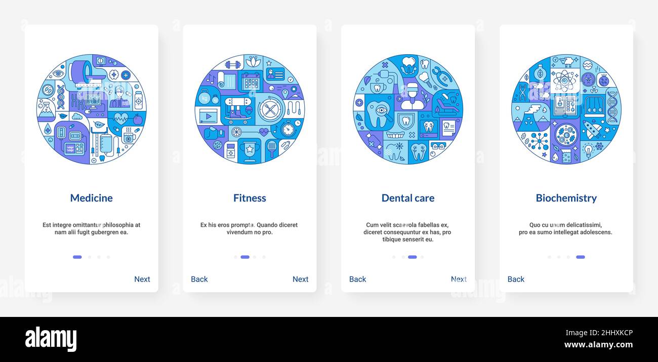 Science research in medicine, dentistry and sport fitness vector ...