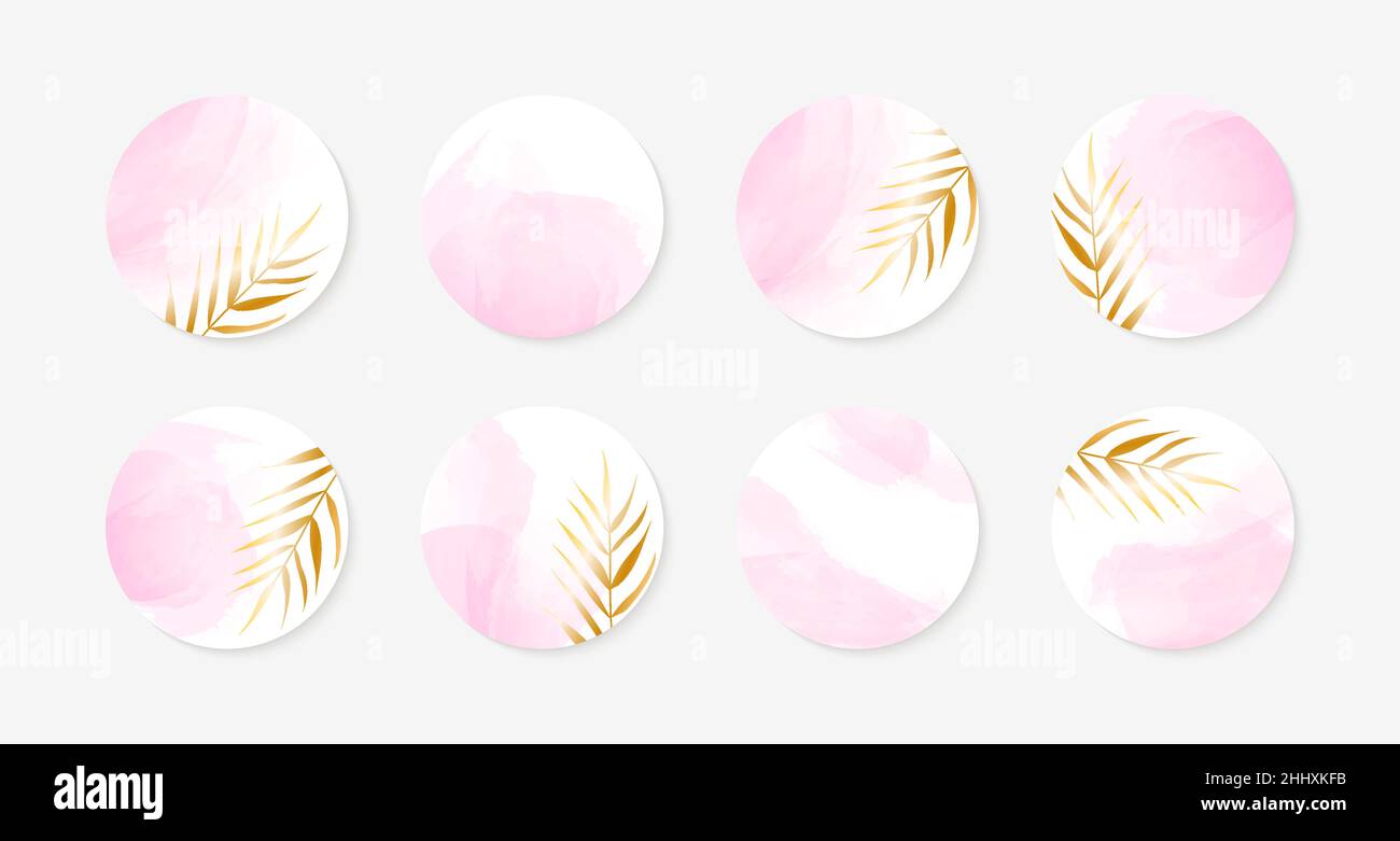 Vector highlight story cover icons for instagram. Abstract circle ...