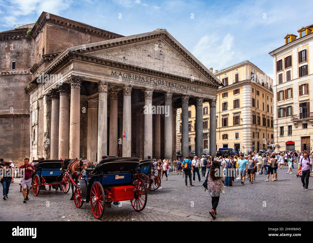 Rome, Italy - May 29, 2018: Pantheon ancient Roman temple by emperor ...