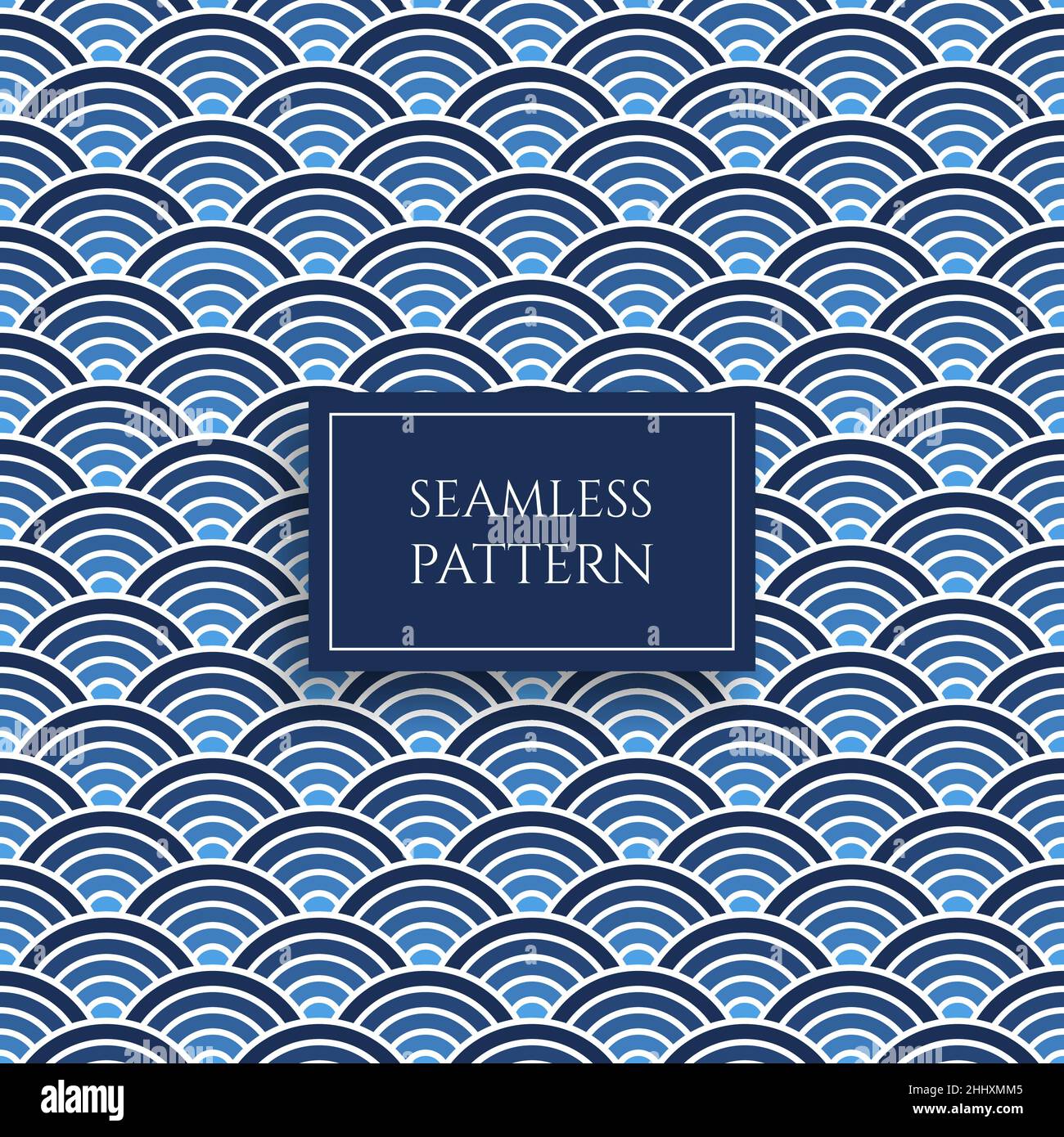 Wave seamless pattern vector illustration. Blue abstract sea water ...