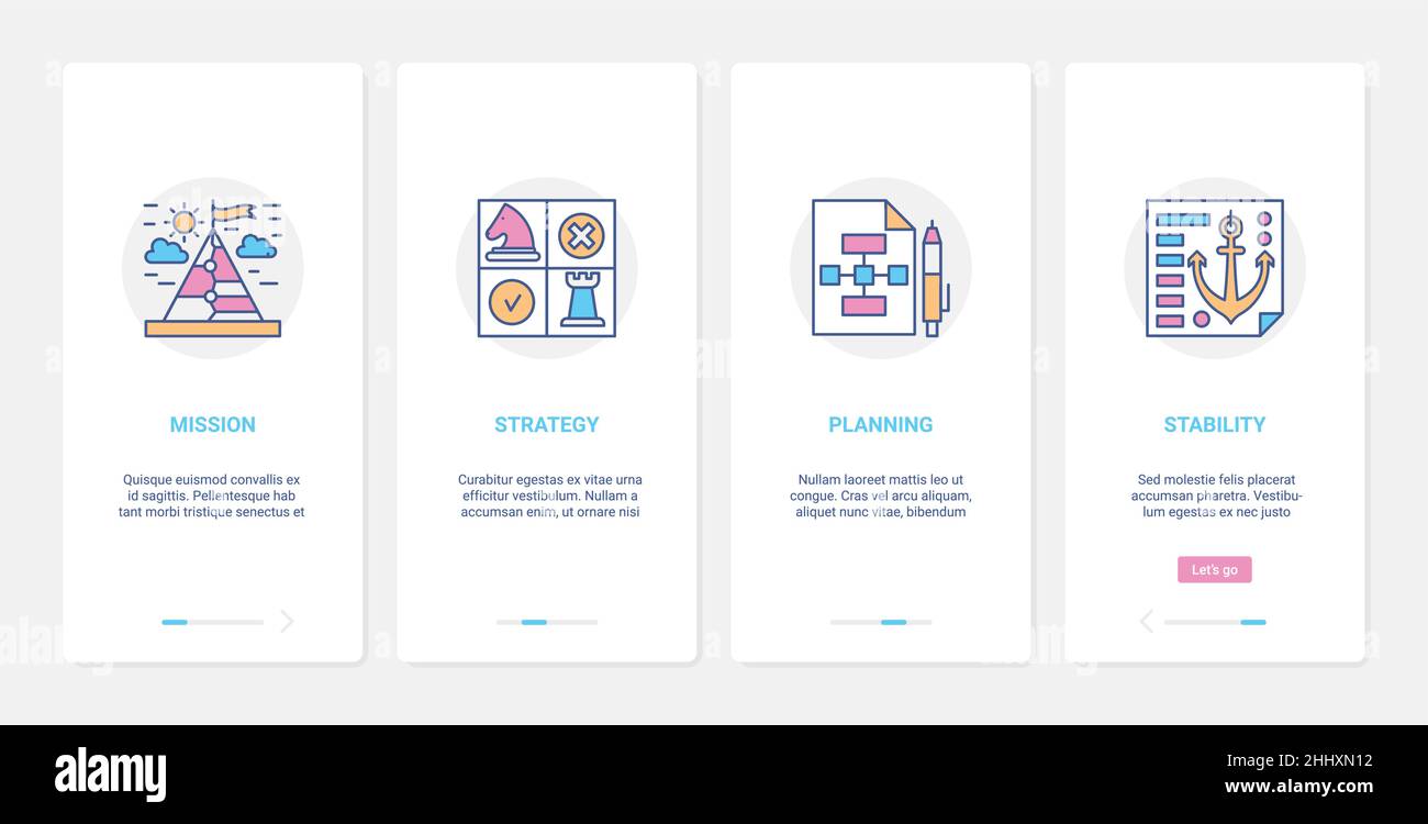 Business success strategy concept vector illustration. UX, UI ...