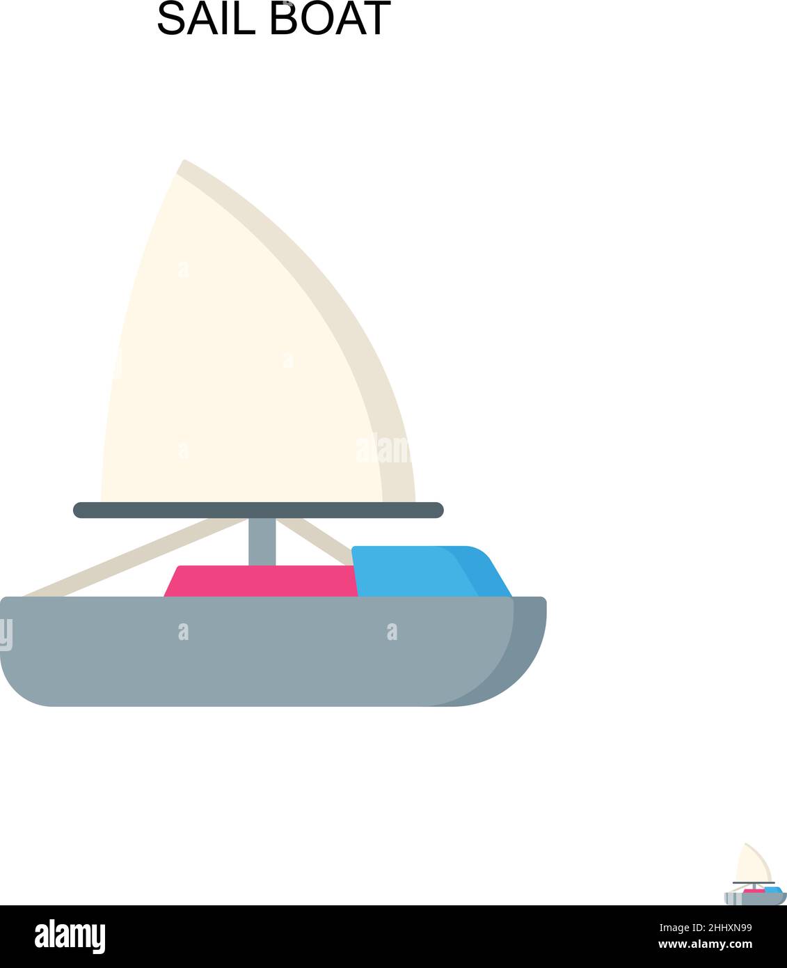 Sail boat Simple vector icon. Illustration symbol design template for ...