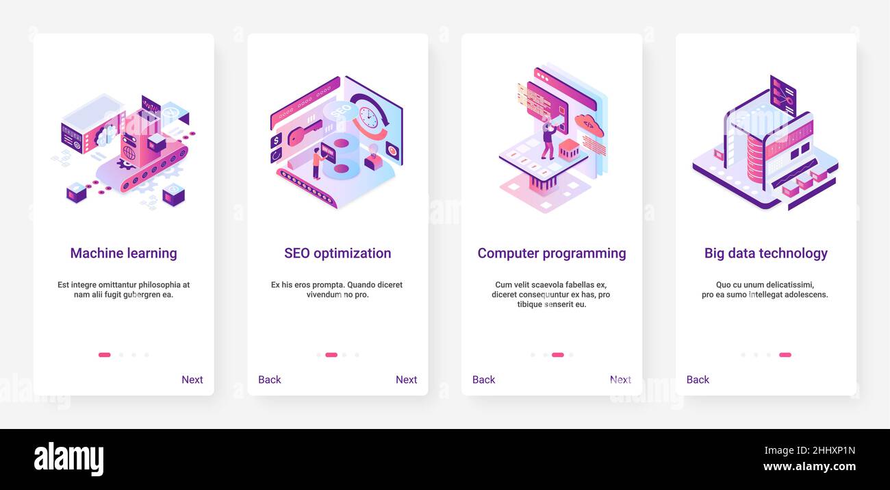 Machine learning, programming code data technology vector illustration ...