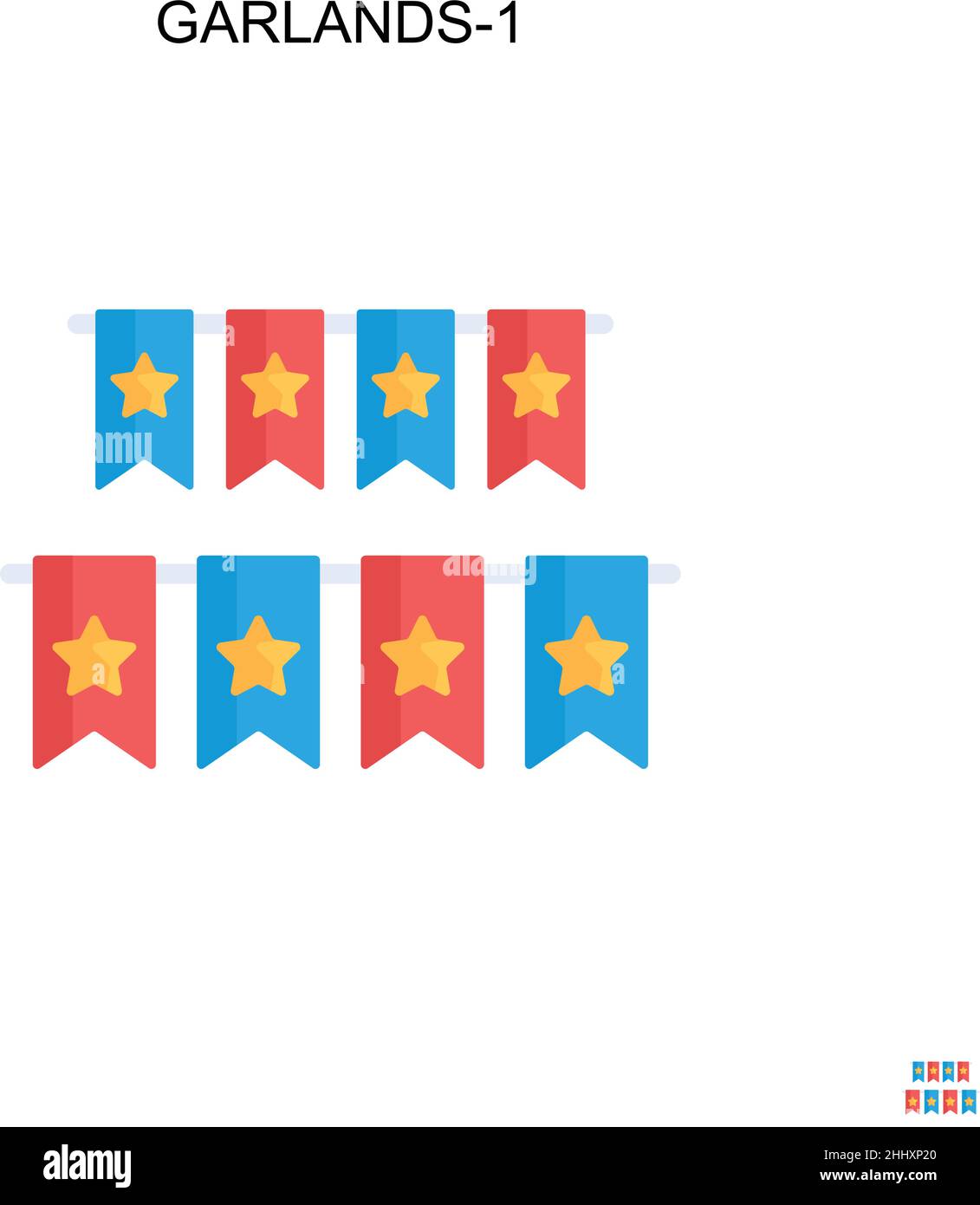 Garlands-1 Simple vector icon. Illustration symbol design template for ...