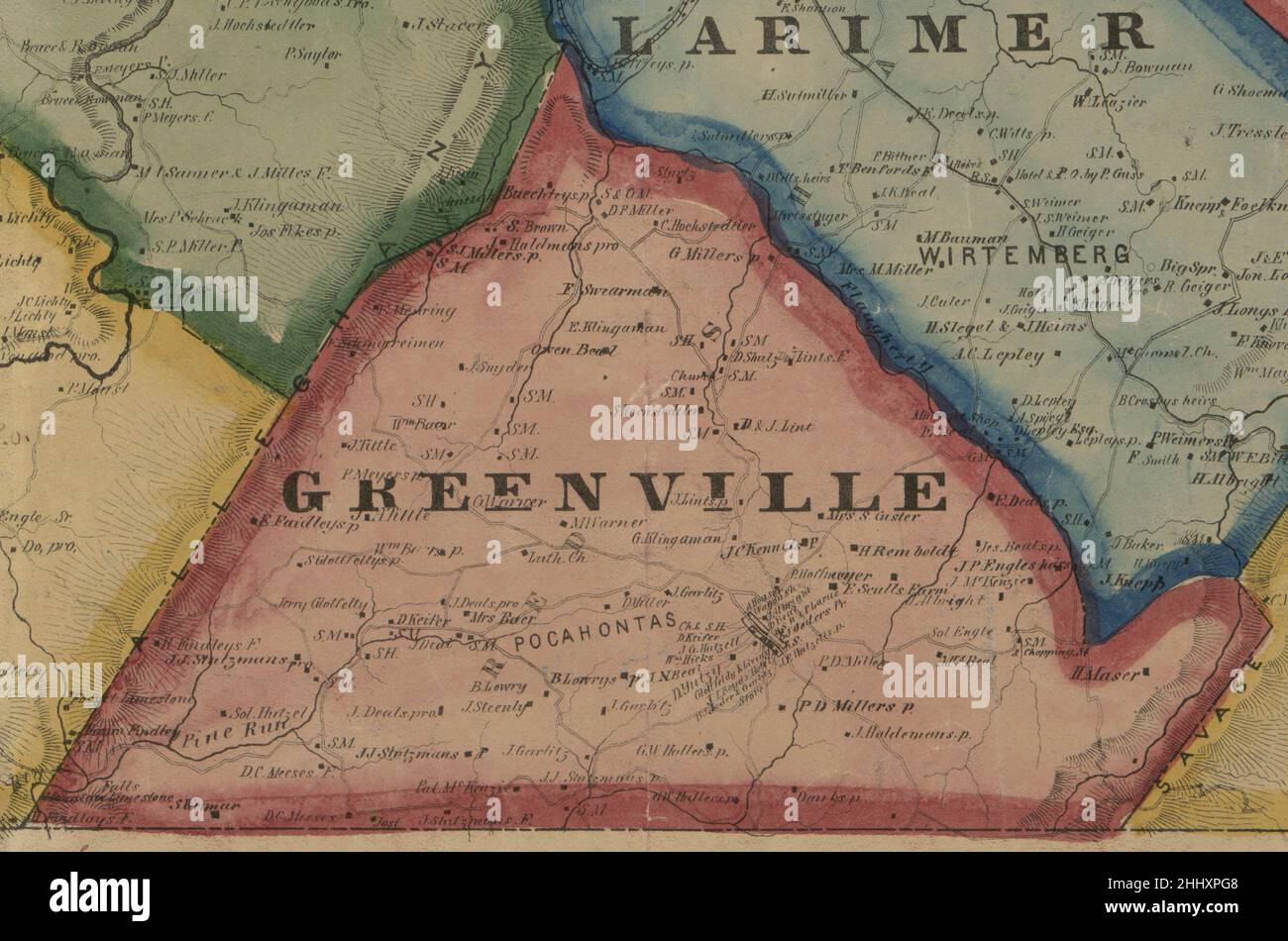 Pennsylvania County Map High Resolution Stock Photography and Images ...