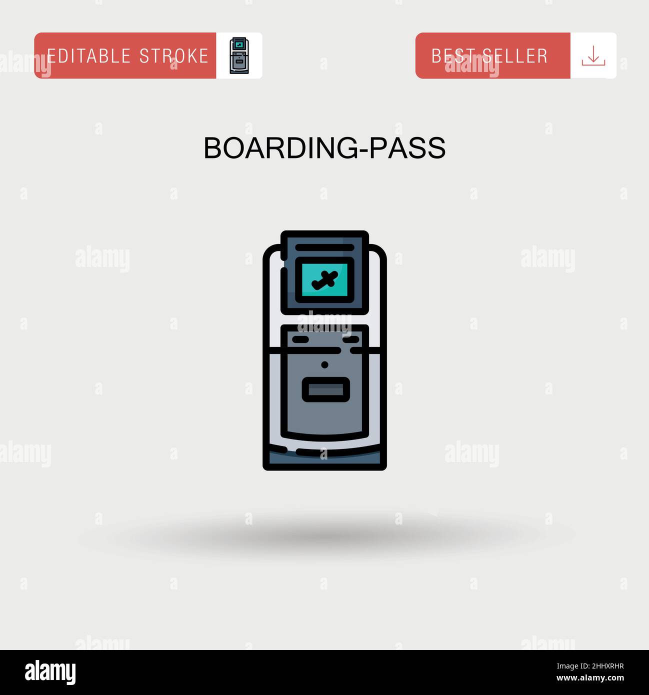 Boarding-pass Simple vector icon Stock Vector Image & Art - Alamy