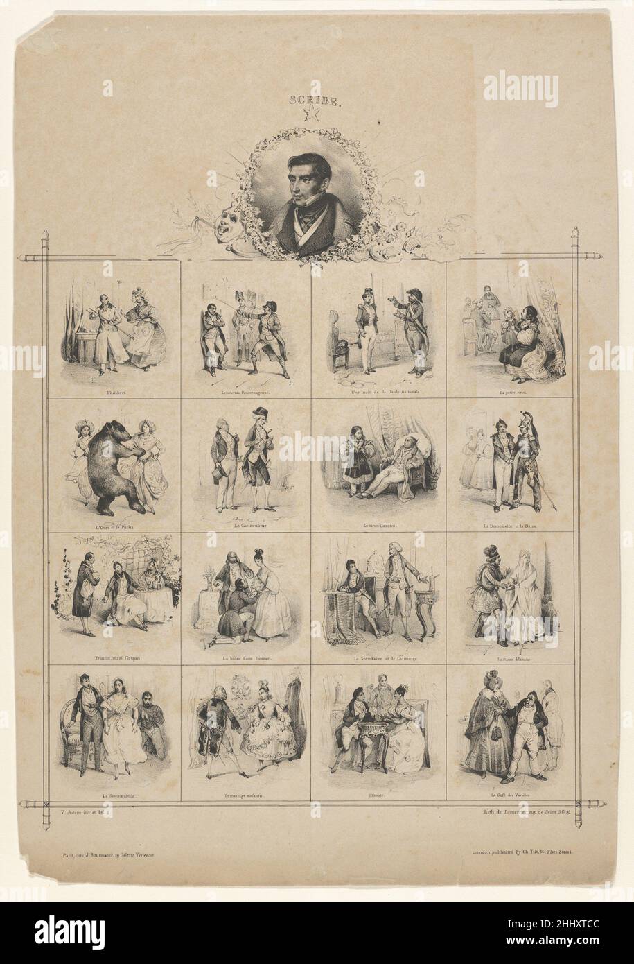 Augustin-Eugène Scribe with Characters 19th century Victor Adam French ...