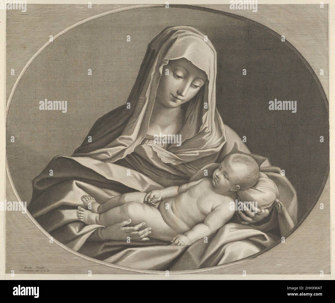 The Virgin holding the sleeping infant Christ on her lap, after Reni ...