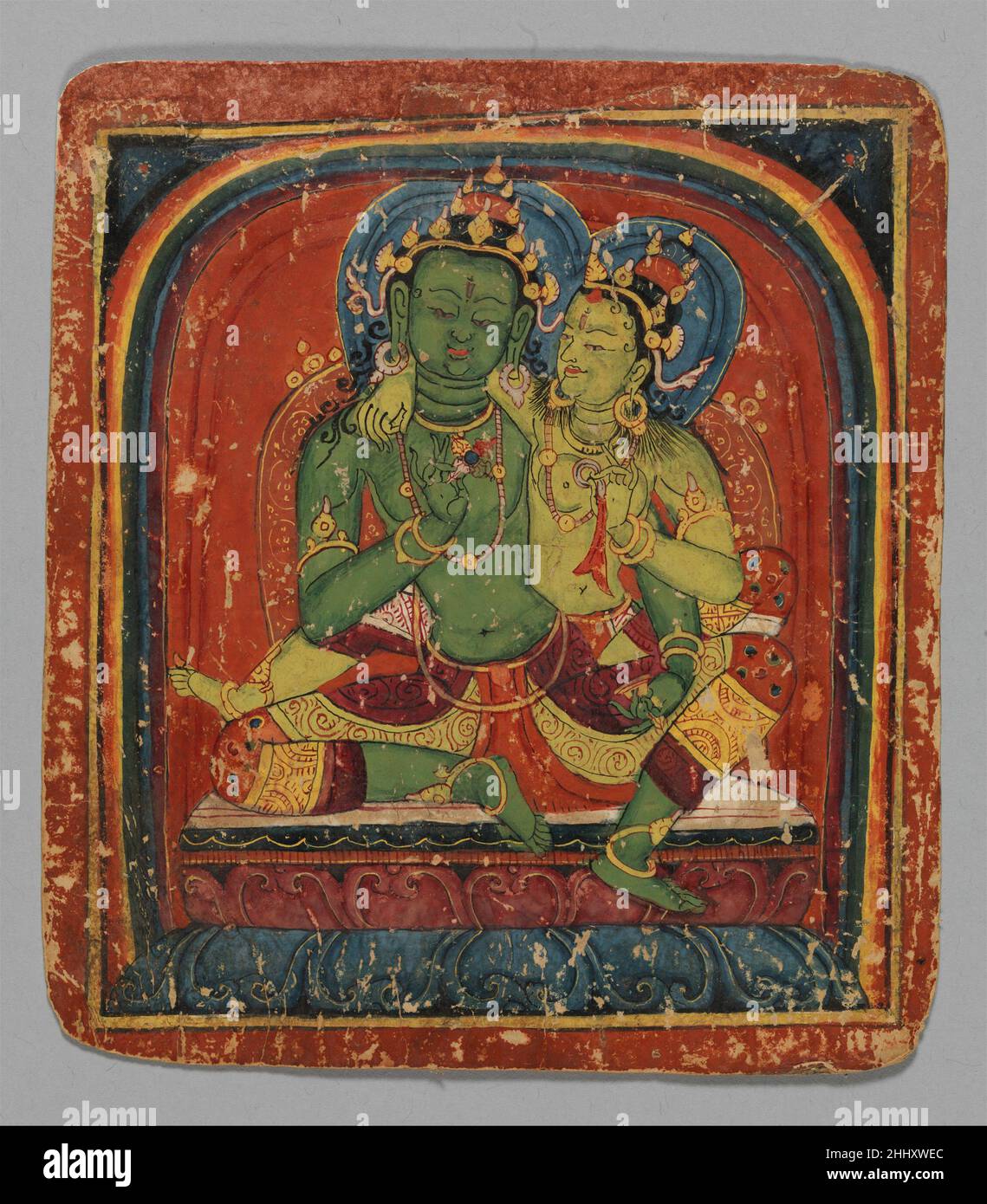 Initiation Card (Tsakalis): Vajrapani early 15th century Tibet Tsakali ...