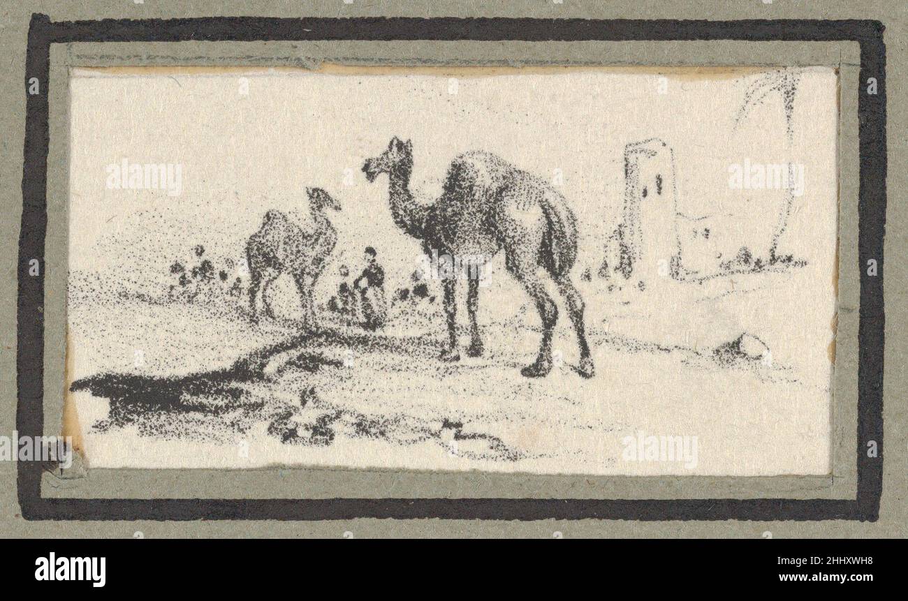Camels in a Landscape mid 19th century Victor Adam French. Camels in a ...