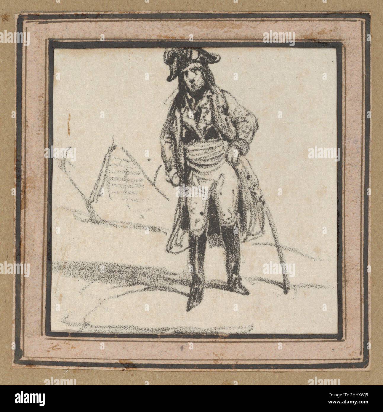 Soldier leaning on his sword mid–19th century Victor Adam French ...