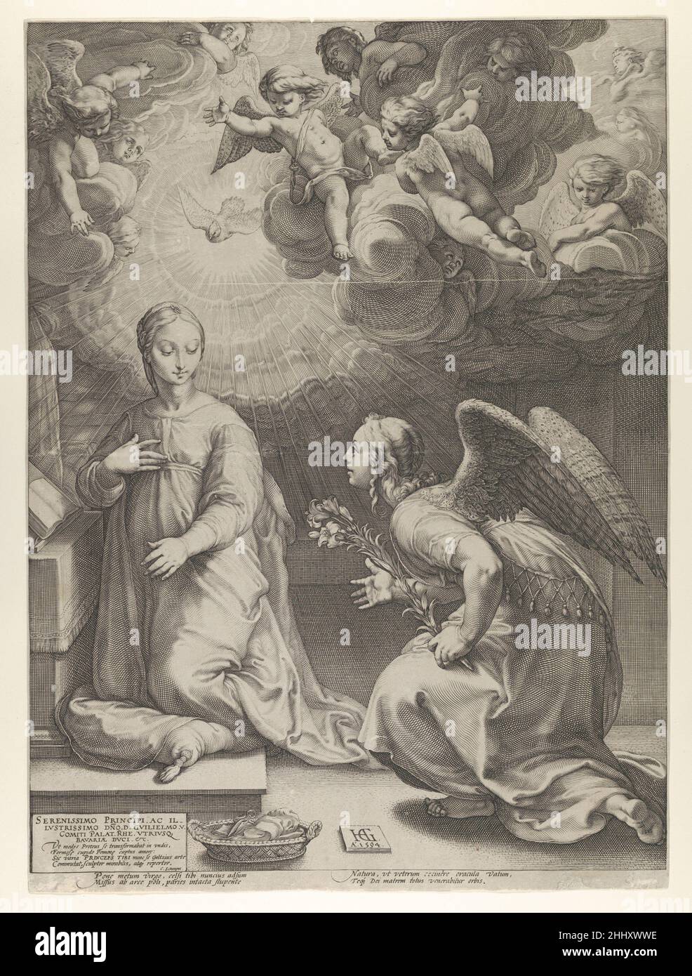 Annunciation from The Birth and Early Life of Christ 1594 Hendrick ...