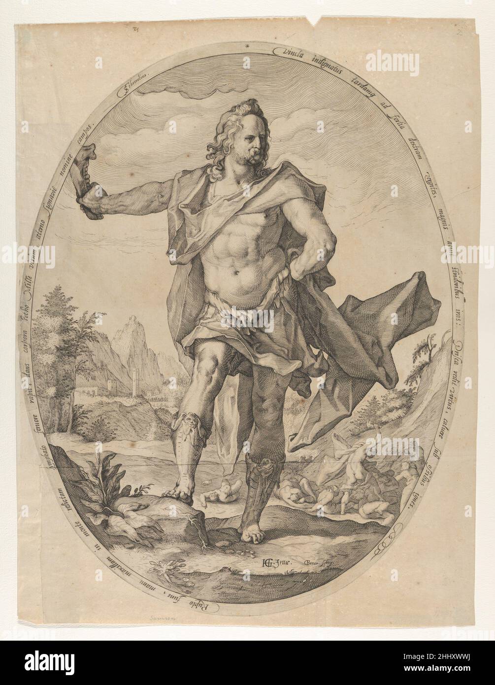Samson from Heroes and Heroines of the Old Testament ca. 1597 Nicolaes ...