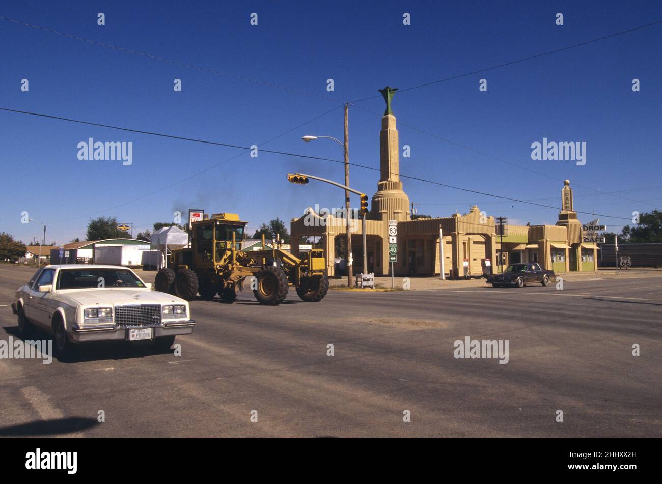 usa texas route 66 shamrock american car culture Stock Photo - Alamy