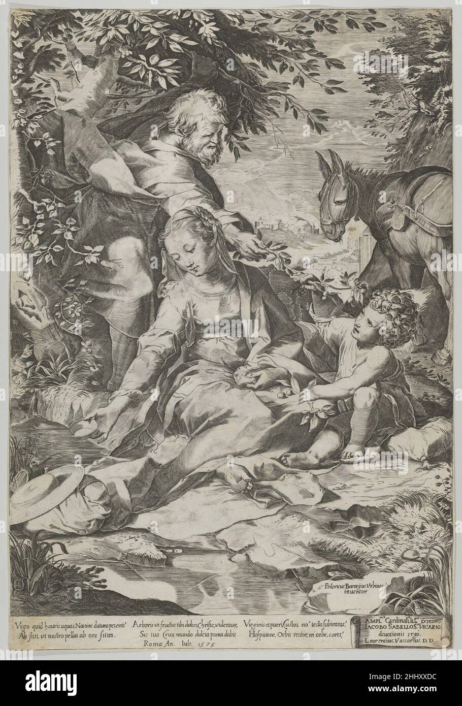 The Rest on the Return from Egypt 1575 Cornelis Cort Netherlandish. The ...