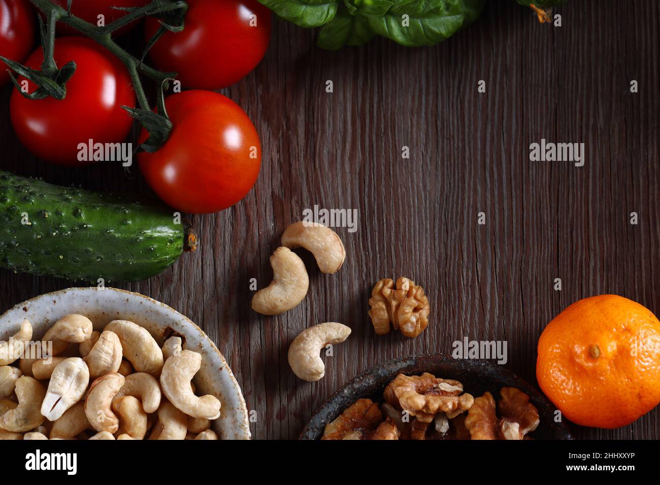 natural organic fruits and vegetables nuts for a healthy diet Stock ...