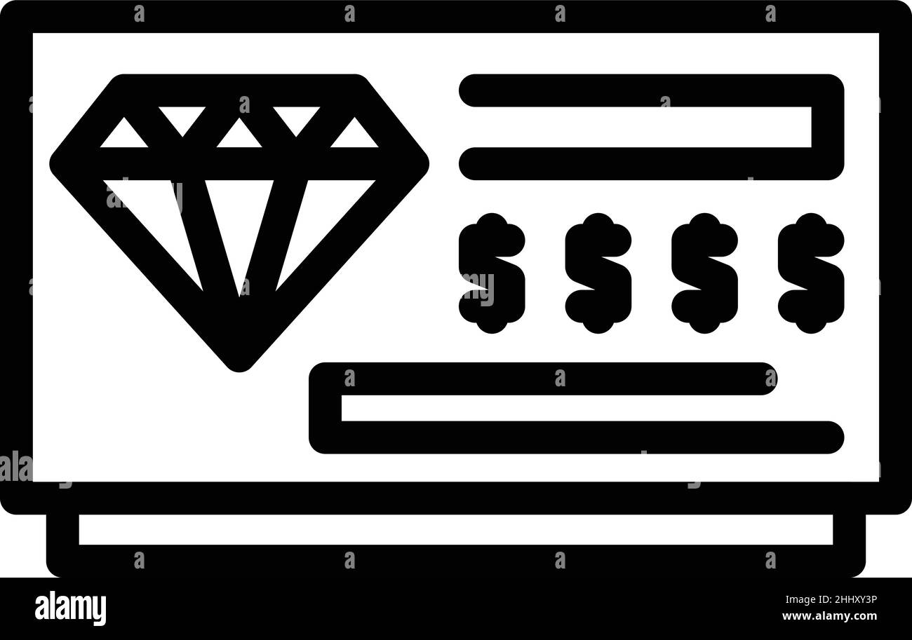 Diamond prize icon outline vector. Draw box. Win online Stock Vector ...